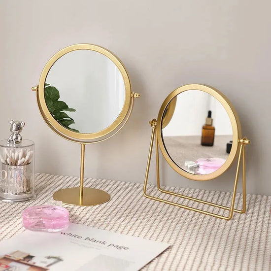 Round Gold Vanity Mirror - Gold - Creative Femininity