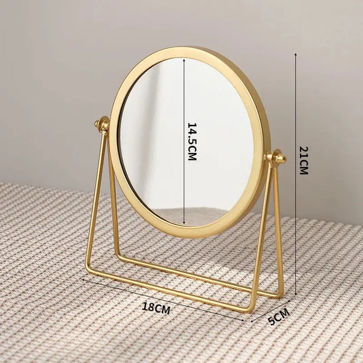 Round Gold Vanity Mirror - Gold - Creative Femininity