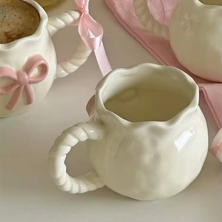 Coquette Mug With Pink Bows: Perfect Gift for Besties - Creative Femininity