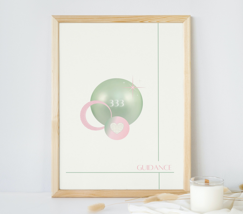 333 Angel Number Wall Art Print - Creative Femininity