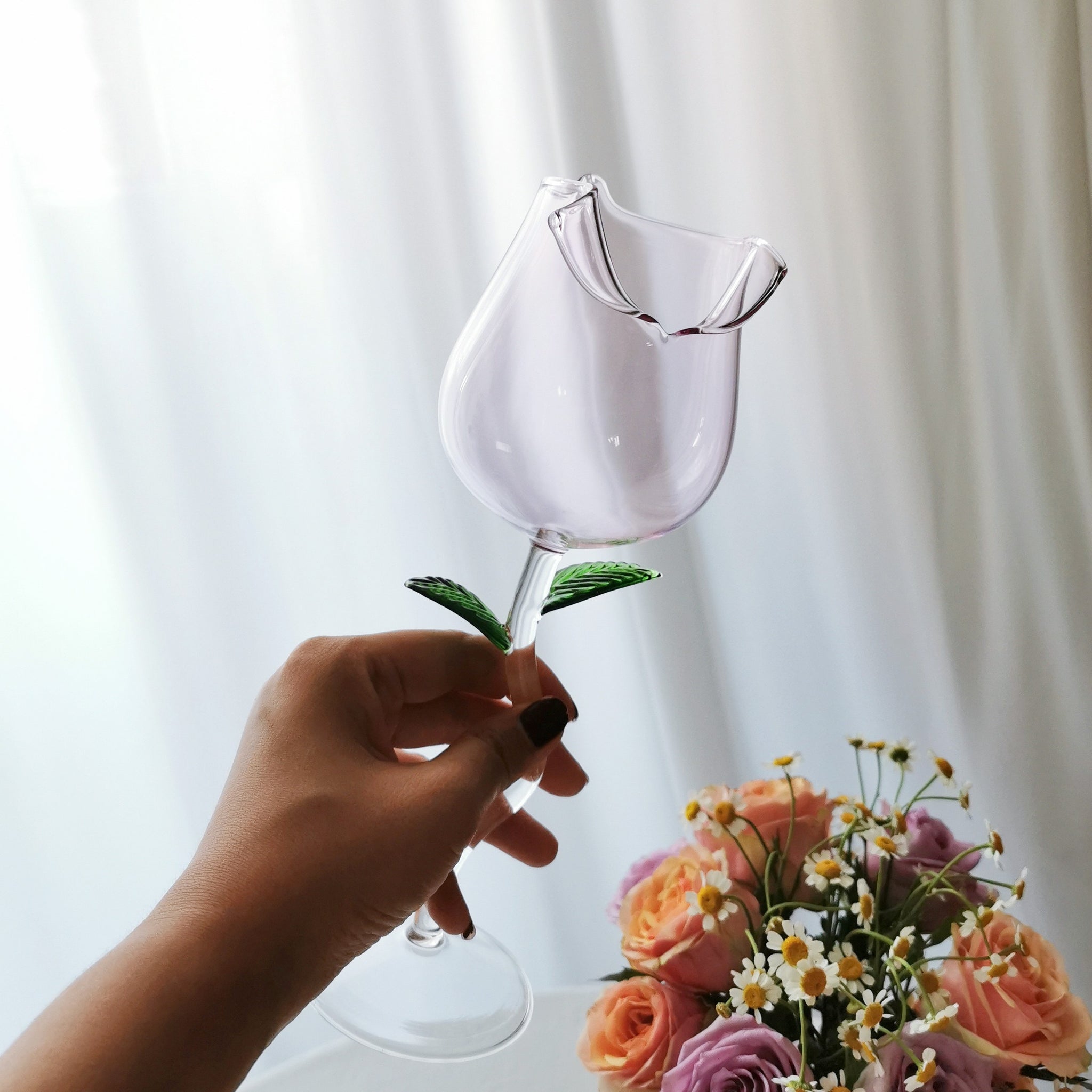 Rose Shape Wine Glass - Creative Femininity