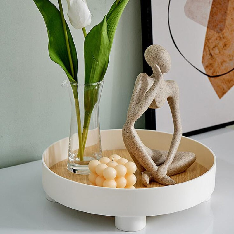 Modern Round Decorative Tray - Creative Femininity