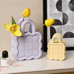 Pastel Ceramic Handbag Vase - Purple - Creative Femininity