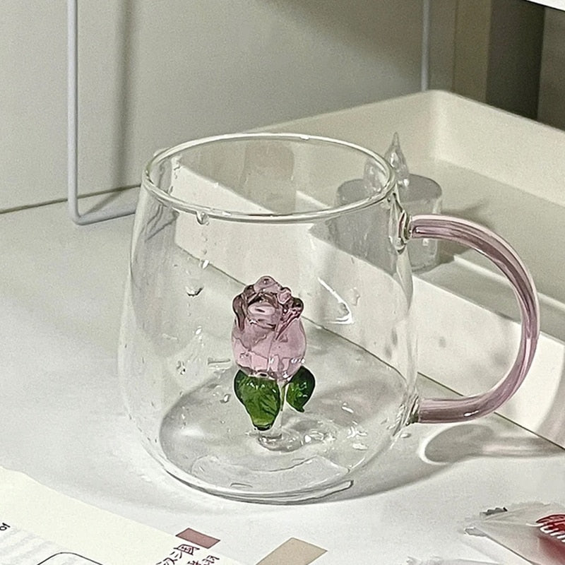 Kawaii 3D Glass Cup - Creative Femininity
